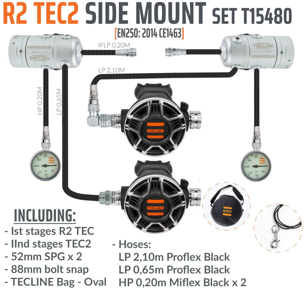 Tecline R2 TEC2 Sidemount Automatenset Moby Dick